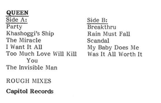 Rough Mixes | Queen Info Database | Fandom