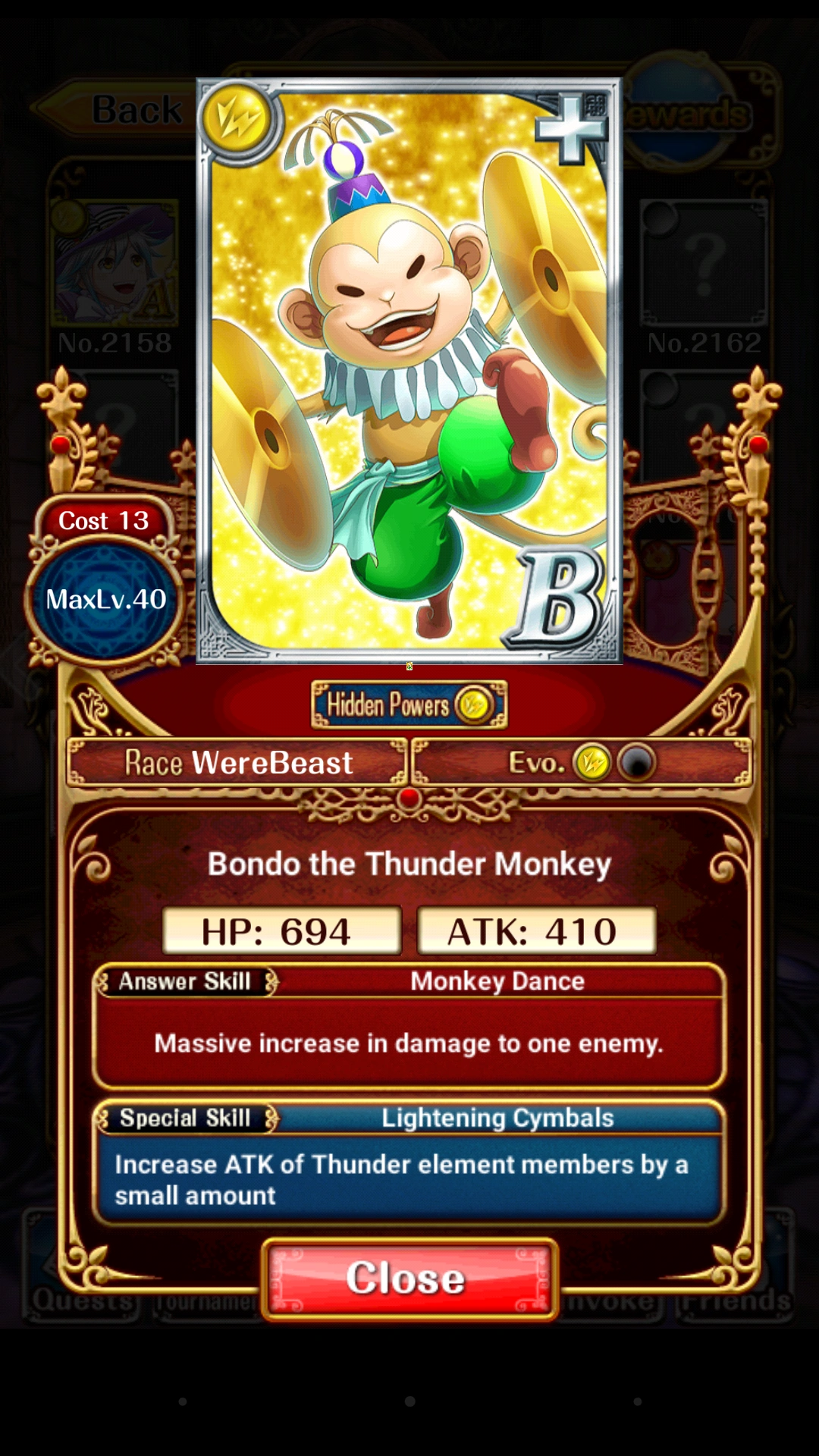 Bondo the Thunder Monkey | Quiz RPG: The World of Mystic Wiz Wiki | Fandom