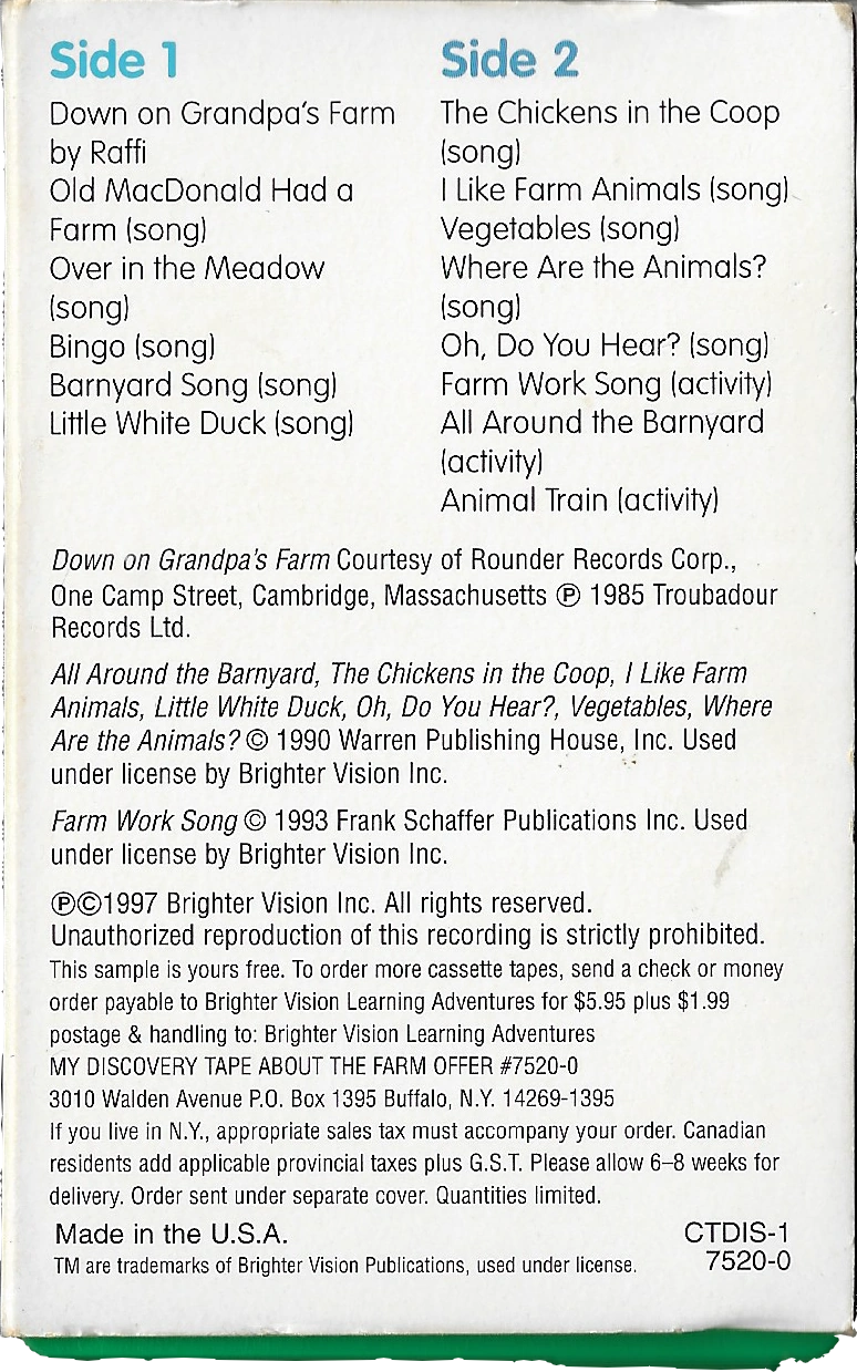 My Discovery Tape About the Farm | Raffi Wiki | Fandom