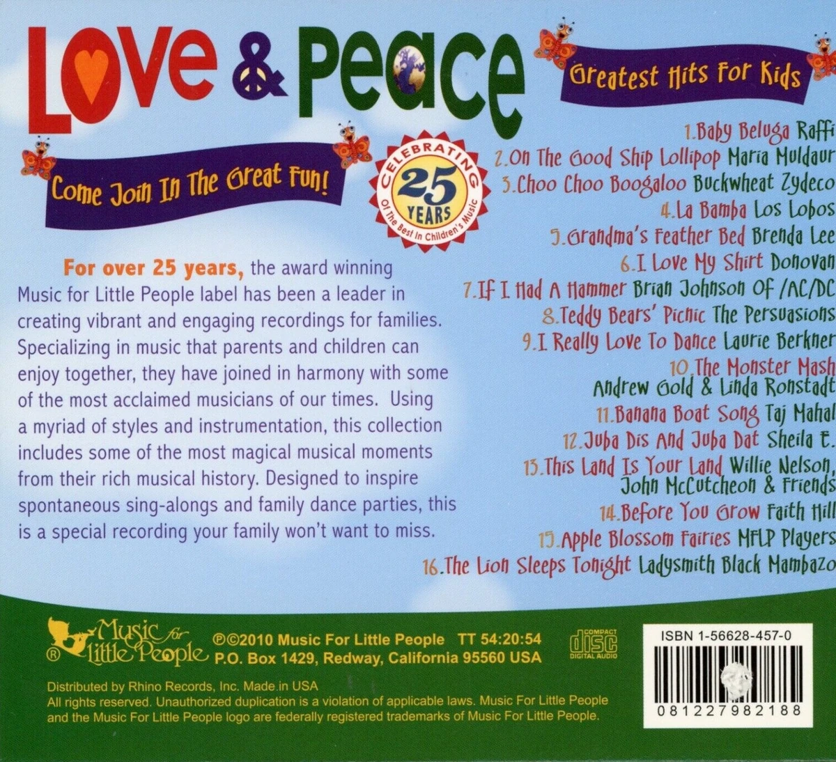 Love & Peace: Greatest Hits for Kids | Raffi Wiki | Fandom