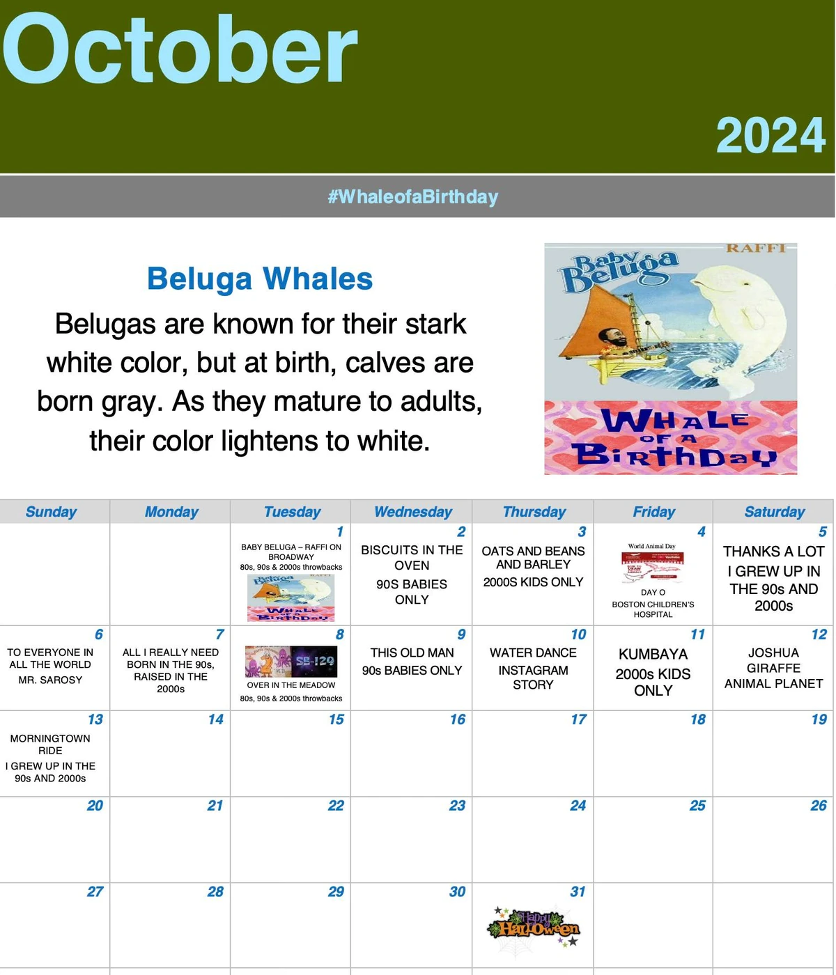 October | Raffi Wiki | Fandom