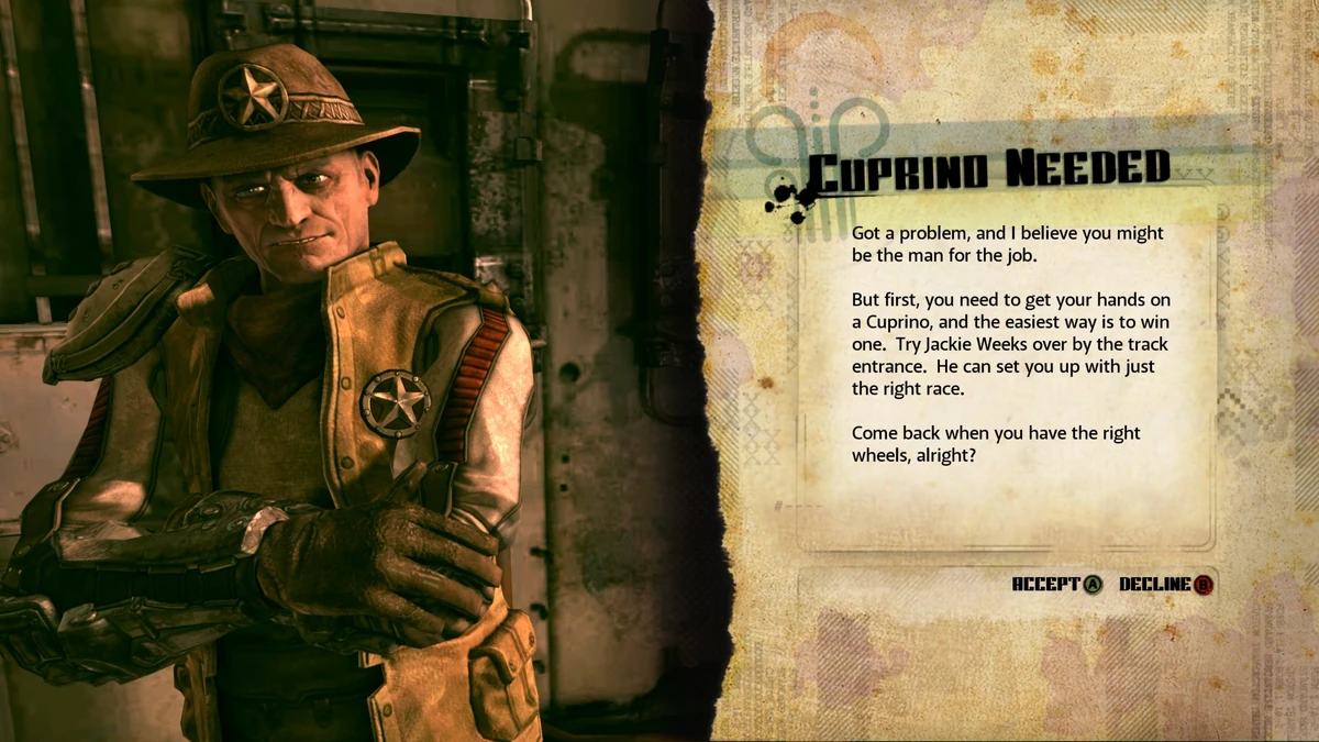 Cuprino Needed | RAGE Wiki | Fandom