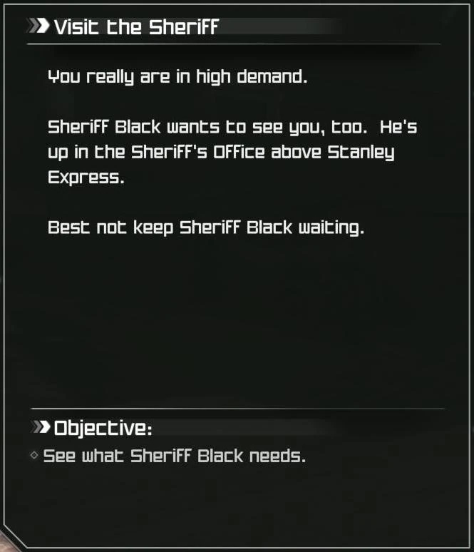 Visit the Sheriff | RAGE Wiki | Fandom