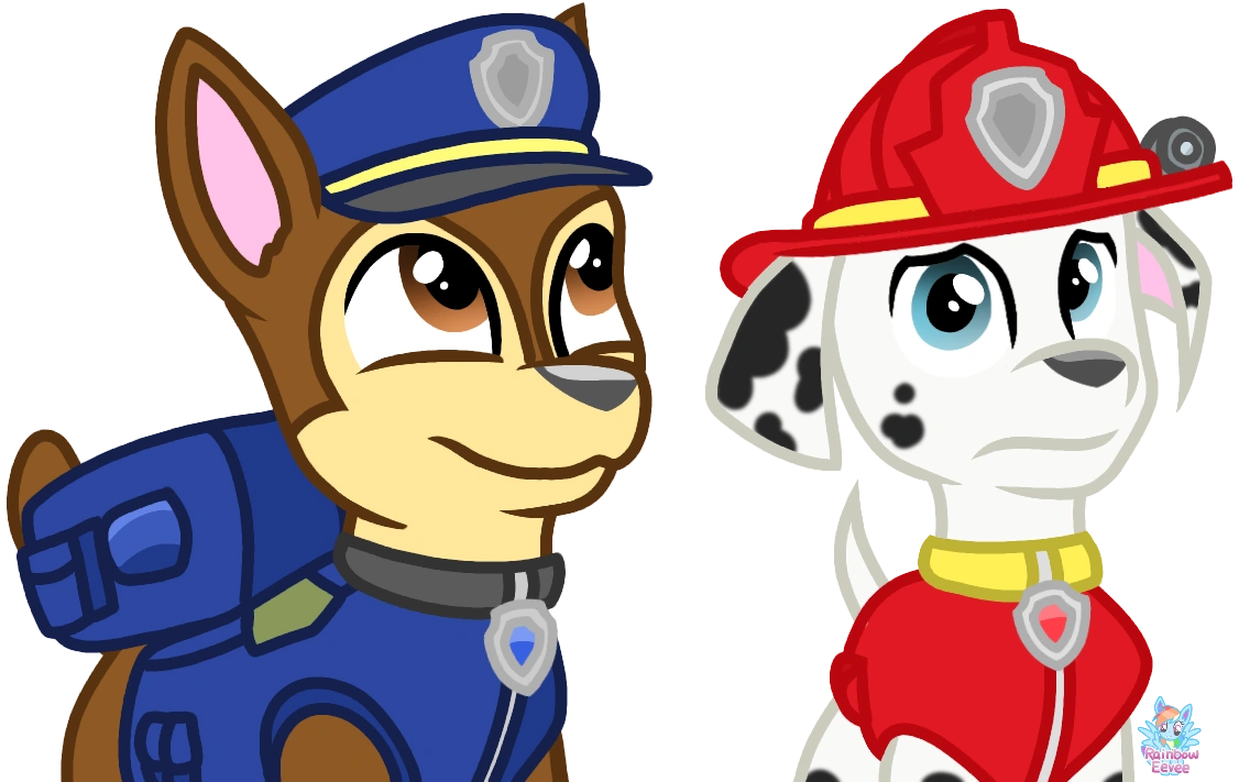 Chase and Marshall from PAW Patrol | Rainbow Eevee Wiki | Fandom