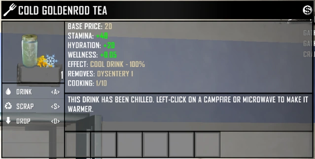 Goldenrod Tea | Ravenhearst.7d2d Wiki | Fandom