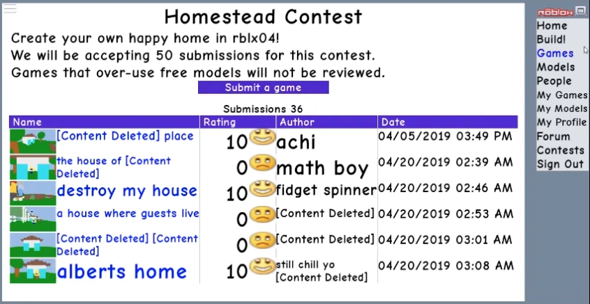 Homestead Contest | RBLX04 Archival & Documentation Wiki | Fandom