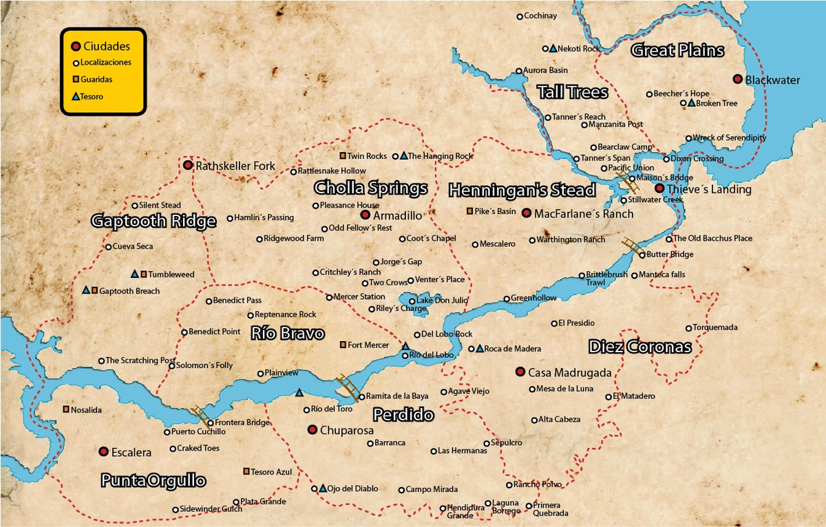 Mapa de Red Dead Redemption | Red Dead Wiki | Fandom