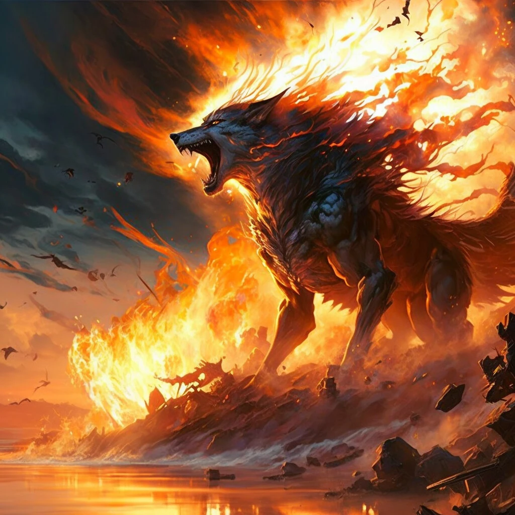 Fire Elemental Wolf