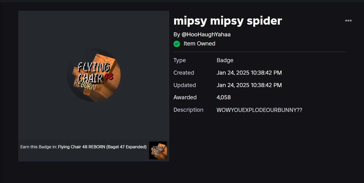 Mipsy mipsy spider | Flying Chair 48 Wiki | Fandom