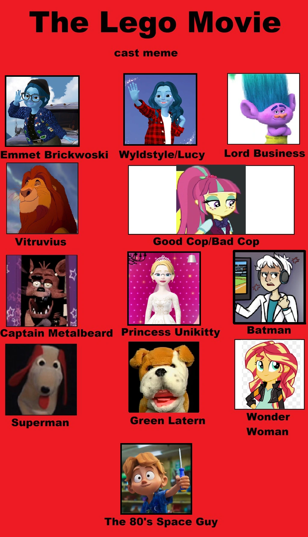 The Lego Movie Character List