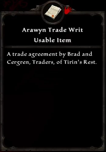 Arawyn Trade Writ | Amalur Wiki | Fandom