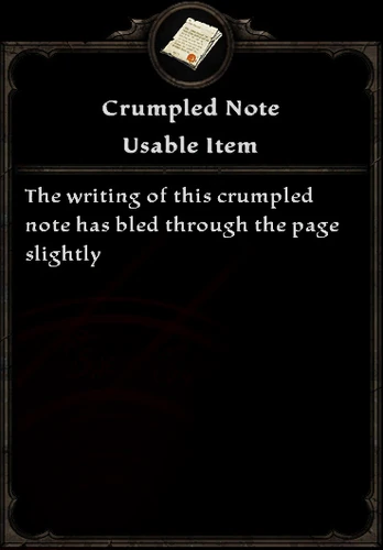 Crumpled Note | Amalur Wiki | Fandom