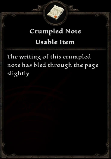 Crumpled Note | Amalur Wiki | Fandom