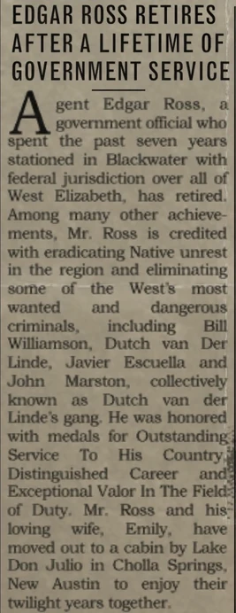 Edgar Ross Retires After a Lifetime of Government Service | Red Dead ...