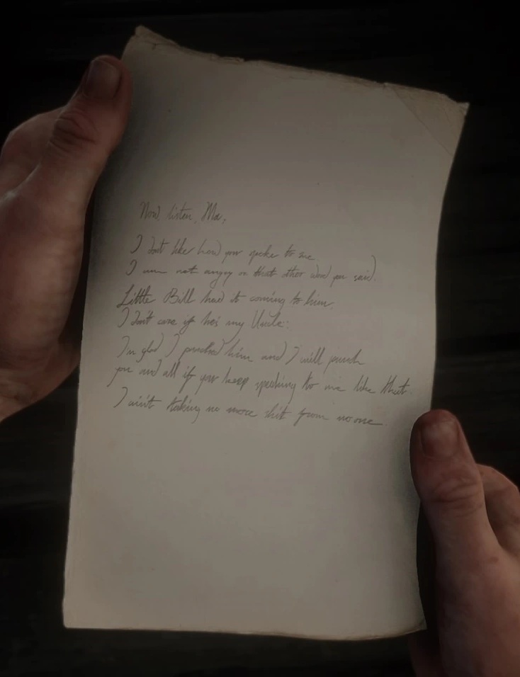 Note to Ma | Red Dead Wiki | Fandom