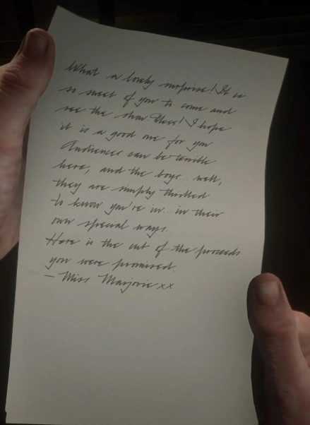 Letter from Miss Marjorie | Red Dead Wiki | Fandom