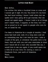 Letter From Mary - Red Dead Redemption 2 Wiki