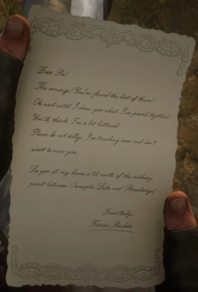 Invitation de Francis Sinclair | Red Dead Wiki | Fandom