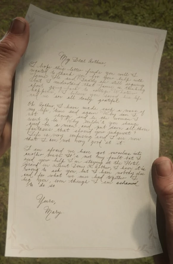 Deuxième lettre de Mary | Red Dead Wiki | Fandom