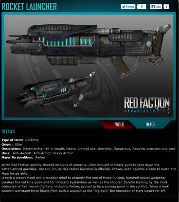 Talk:URL-6T Rocket Launcher | Red Faction Wiki | Fandom