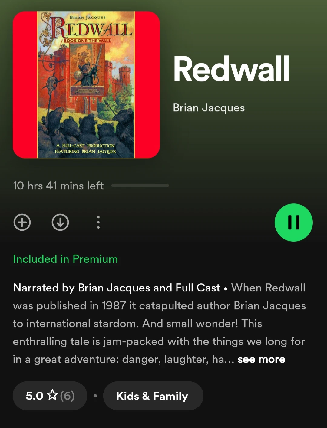 User blog:LordTBT/Redwall Audiobooks Now Available for Spotify Premium ...