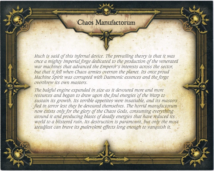 Chaos Manufactorum | Relic Wikia | Fandom