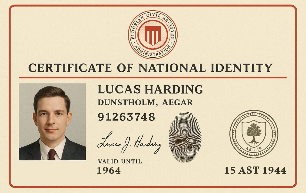 Certificate of National Identity | Eldorian Archives Wiki | Fandom