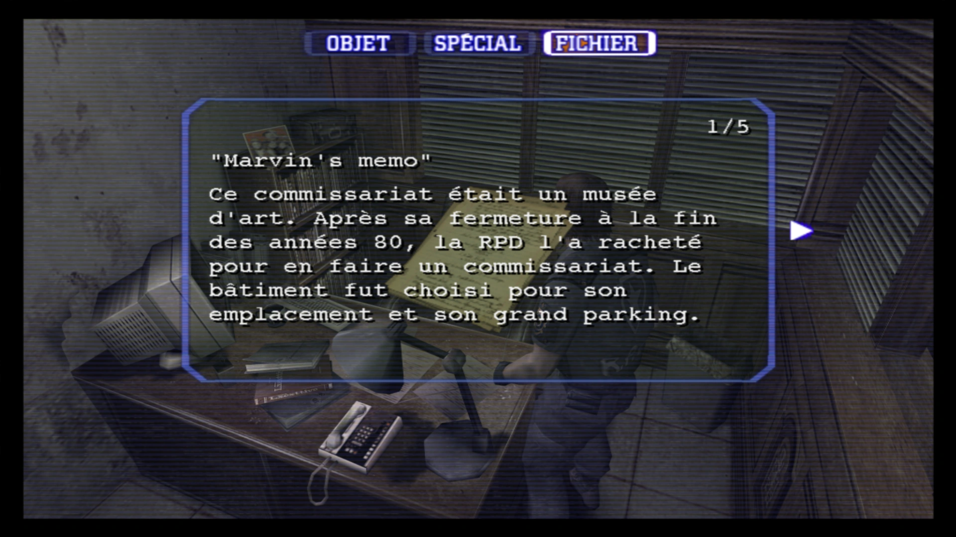 Marvin's memo | Wiki Resident Evil | Fandom