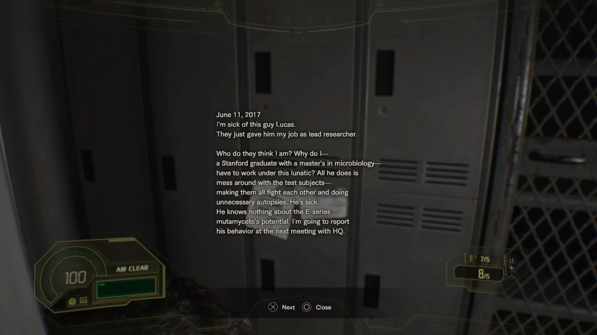 Researcher's Journal | Resident Evil Wiki | Fandom