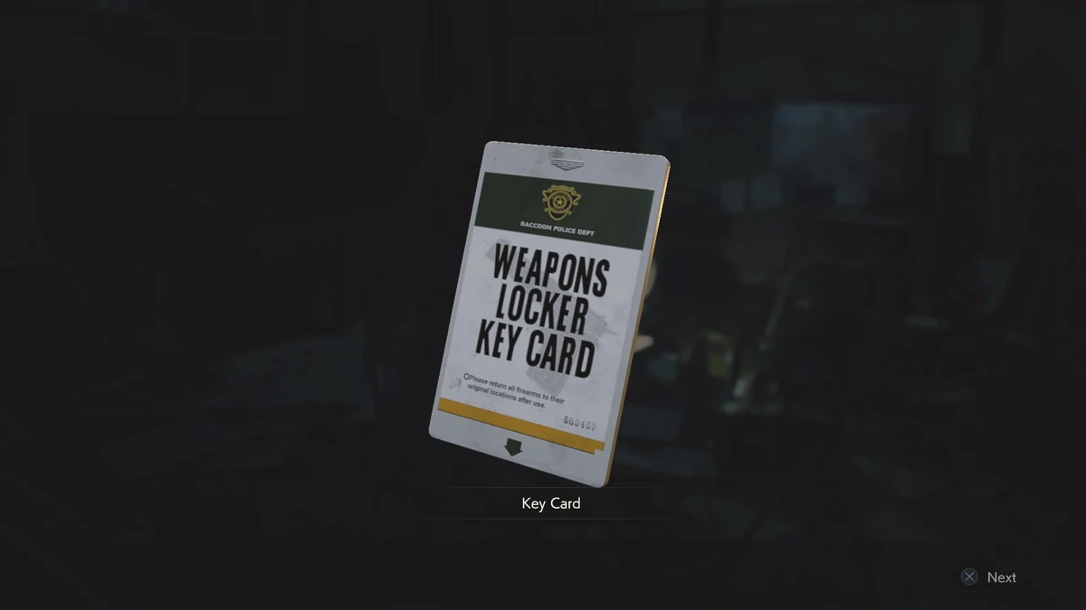 Weapons Locker Key Card | Resident Evil Wiki | Fandom