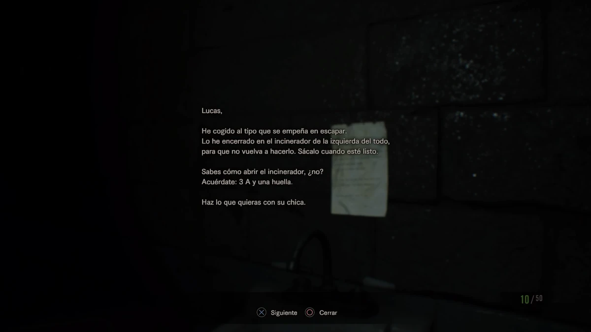 Nota acerca del incinerador | Resident Evil Wiki | Fandom