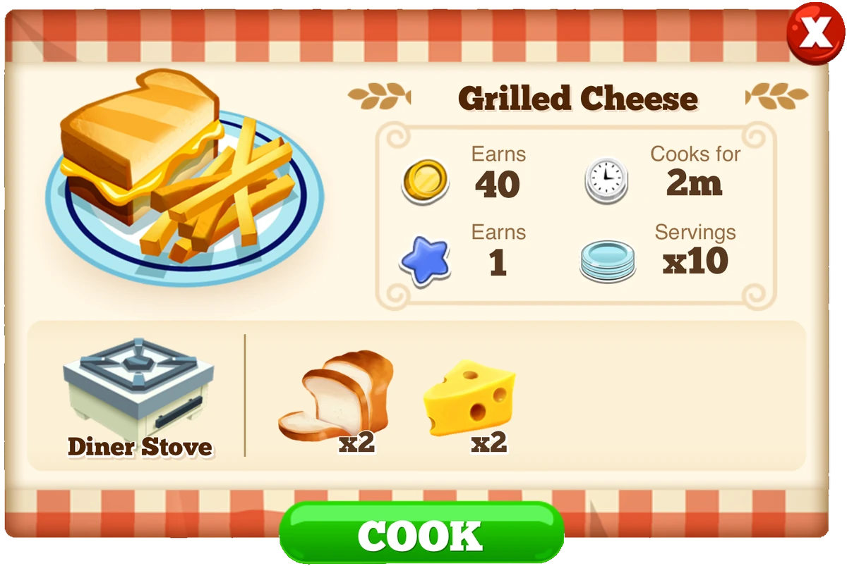 Grilled Cheese | Restaurant Story 2 Wiki | Fandom