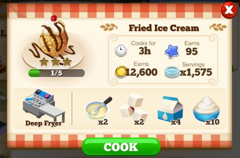 Fried Ice Cream | Restaurant Story 2 Wiki | Fandom