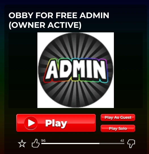 OBBY FOR FREE ADMIN (OWNER ACTIVE) | Retro Dev Wiki | Fandom