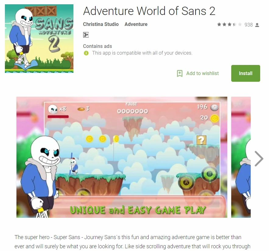 Adventure World of Sans 2 | Ripoffs Wiki | Fandom