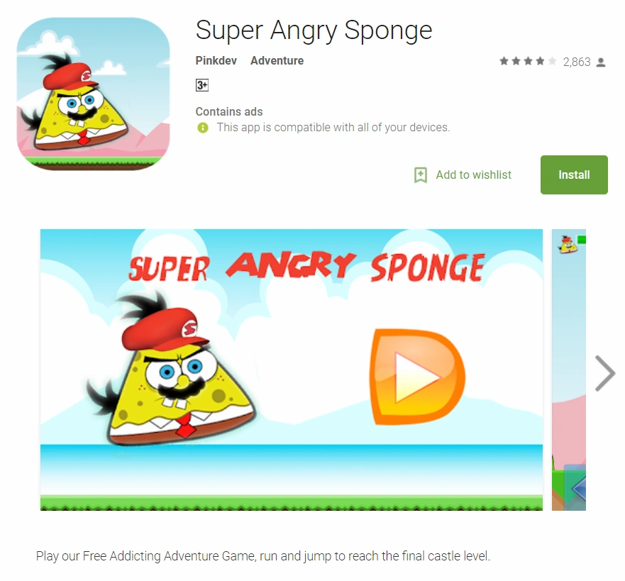 Super Angry Sponge | Ripoffs Wiki | Fandom