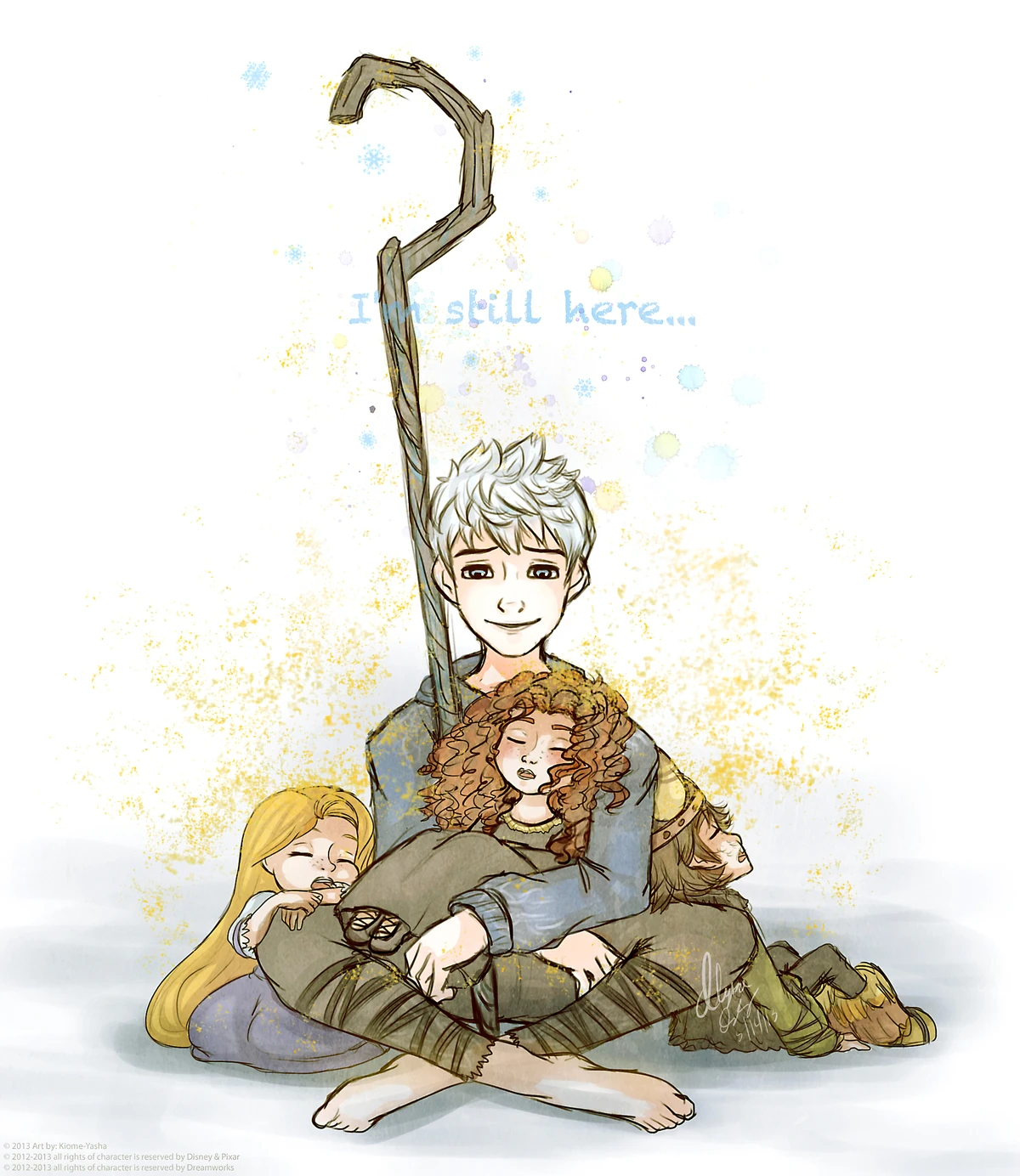 how to draw elsa and jack frost step by step