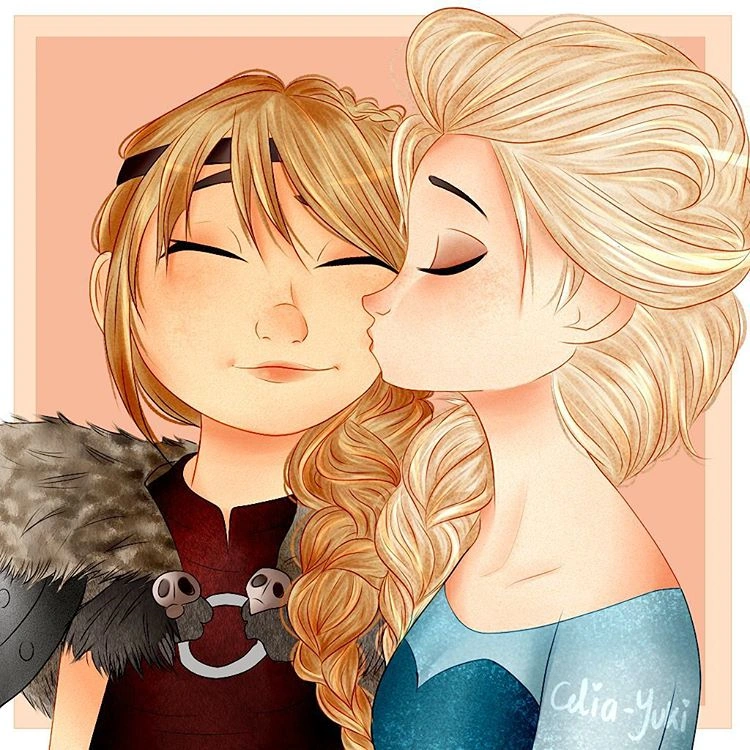 Kissing Elsa Rapunzal