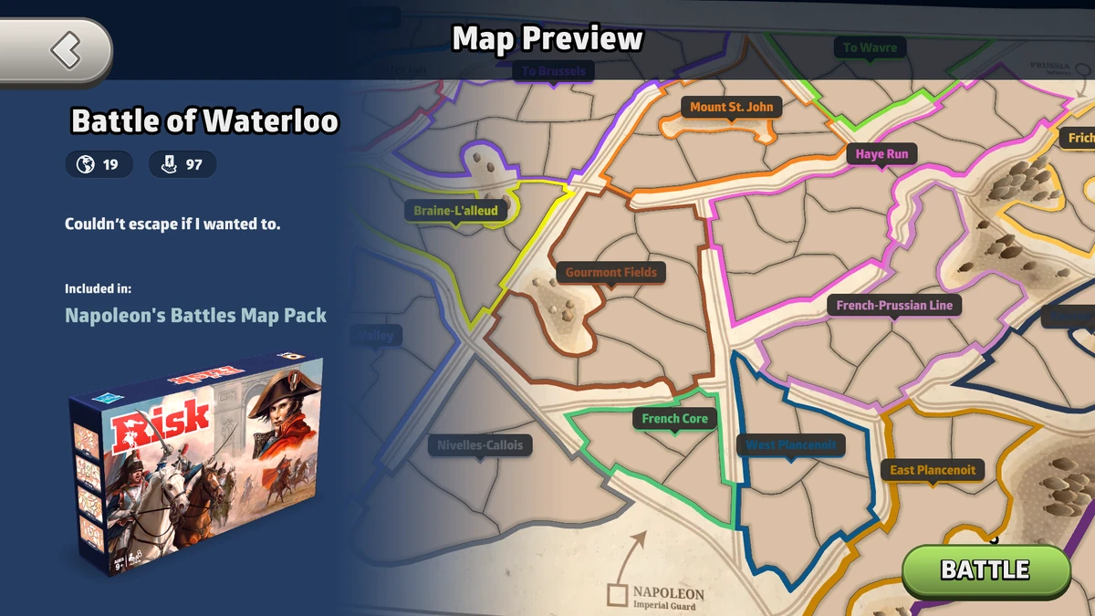 Battle of Waterloo Map | Risk: Global Domination Wiki | Fandom
