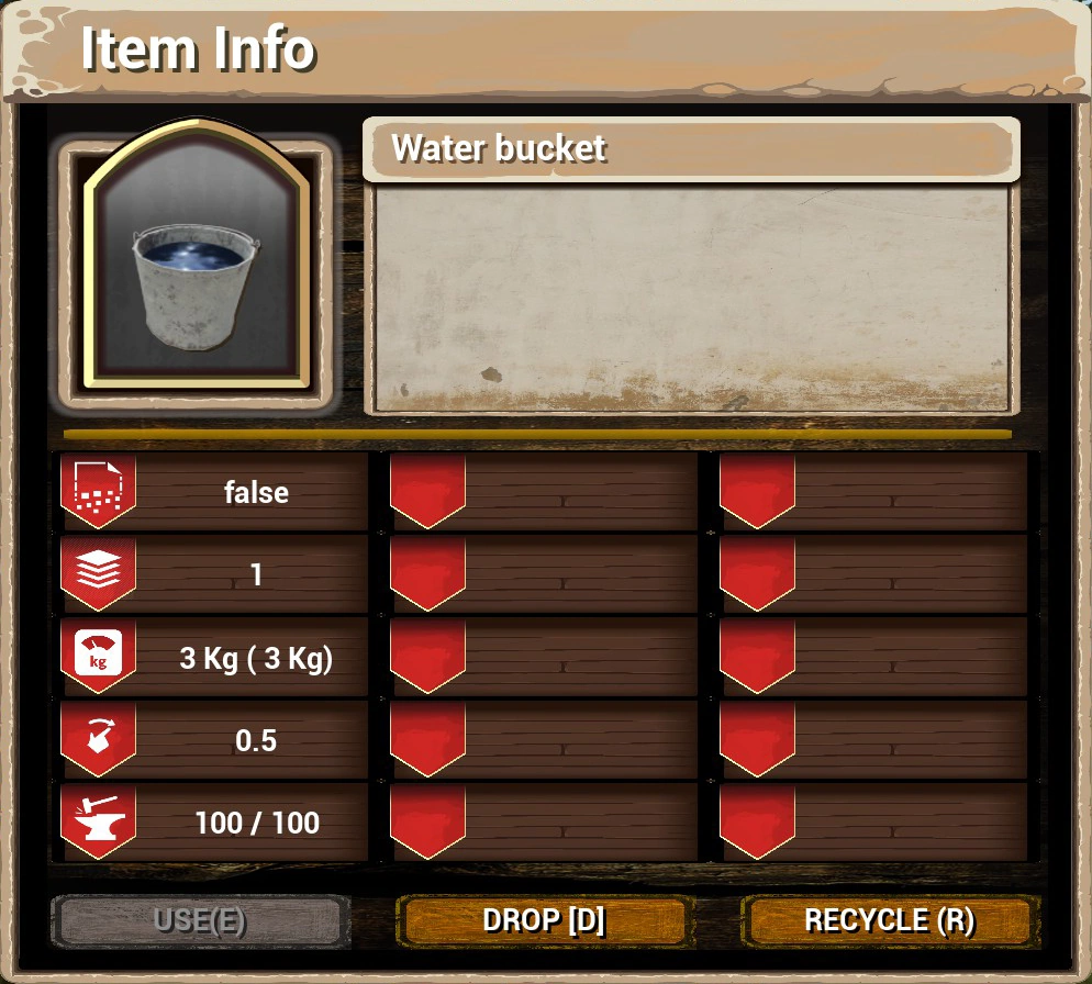 Water Bucket - Official Road to Eden Wiki