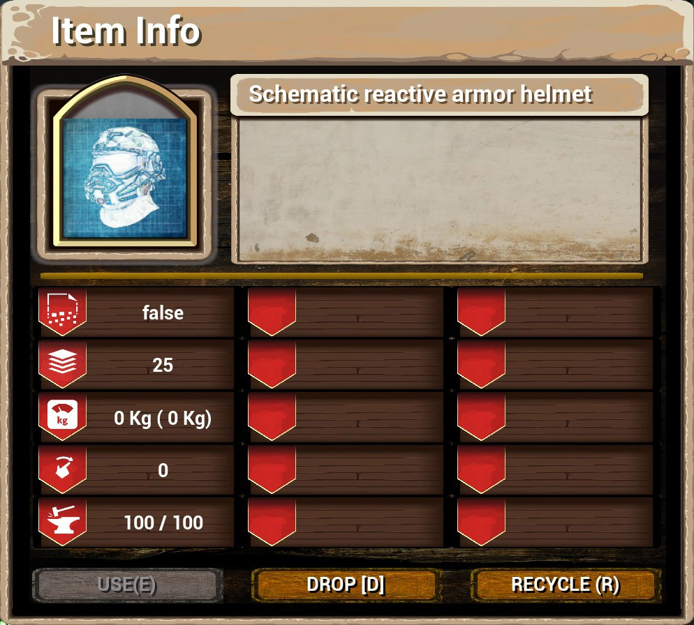 Schematic Reactive Armor Helmet - Official Road to Eden Wiki