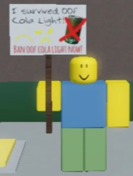 OOF Cola Light Protest Sign | Roblox An Infinite Road Trip Wiki | Fandom
