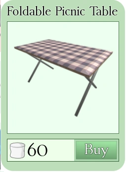 Foldable picnic table | Roblox Backpacking Wiki | Fandom