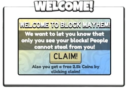 Welcome Gift | Roblox Block Mayhem Wiki | Fandom