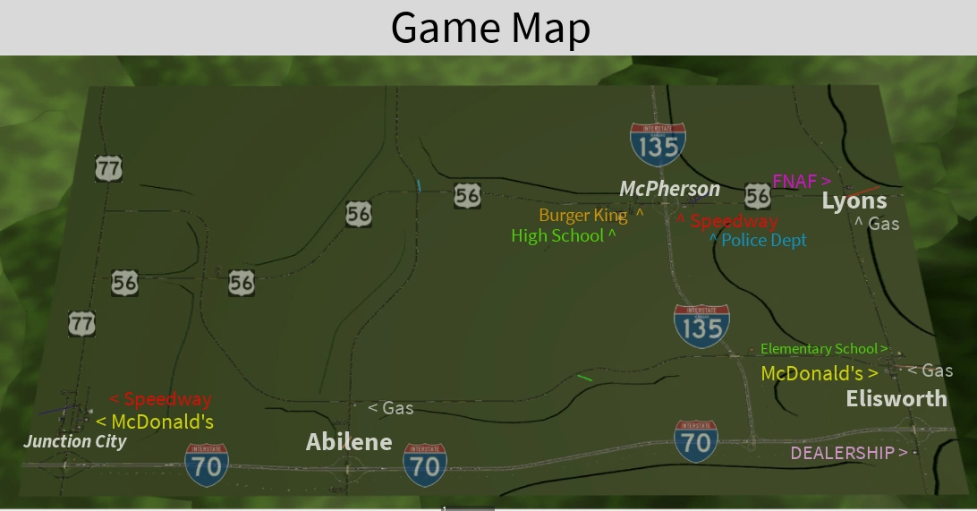 Map | Roblox Central Kansas Roleplay Wiki | Fandom