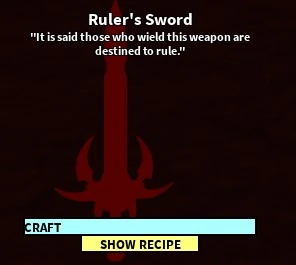 Ruler's Sword | ROBLOX Craftwars Wikia | Fandom