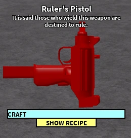 Ruler's Pistol | ROBLOX Craftwars Wikia | Fandom