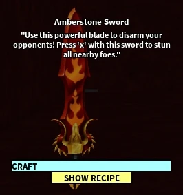 Amber Sword | ROBLOX Craftwars Wikia | Fandom