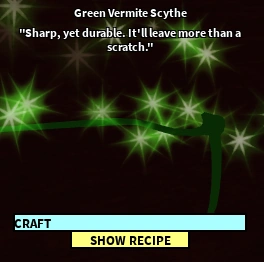Green Vermite Scythe | ROBLOX Craftwars Wikia | Fandom