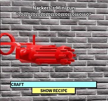 Nackers's Minigun | ROBLOX Craftwars Wikia | Fandom